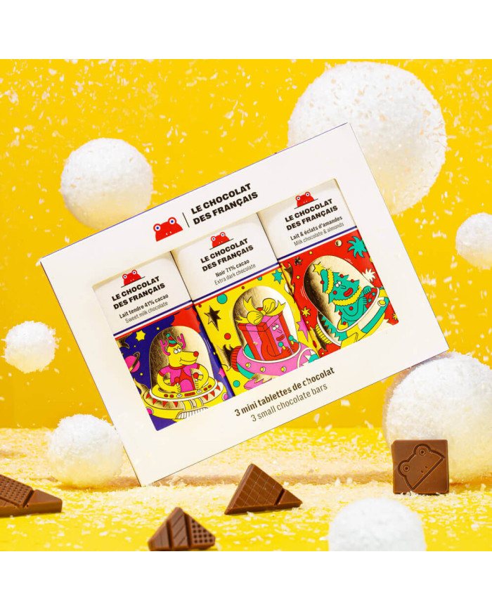 Coffret 3 mini tablettes Noël - Le Chocolat des Français